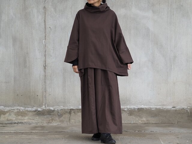 ふわっと起毛コットン/ポンチョ風トップス/ブラウン | iichi 日々の暮らしを心地よくするハンドメイドやアンティークのマーケットプレイス