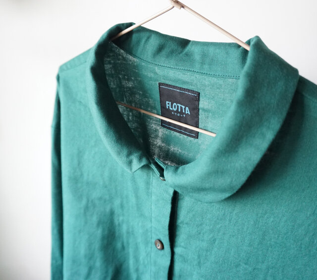 オーガニックWガーゼの長袖ブラウス（モスグリンcol） | iichi 日々の暮らしを心地よくするハンドメイドやアンティークのマーケットプレイス