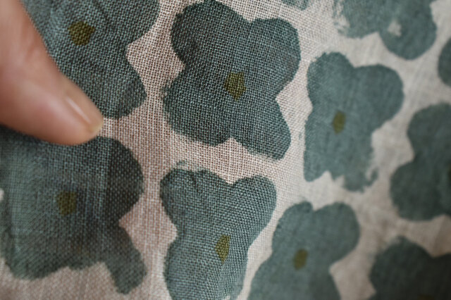 木版 hana hana ストール green | iichi 日々の暮らしを心地よくするハンドメイドやアンティークのマーケットプレイス