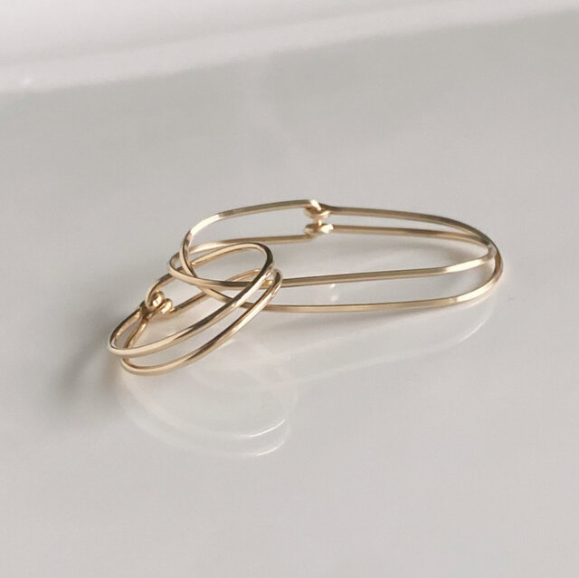 Aurora 14kgf ダブルフィンガーリング リング 2連 4連 2way | iichi 日々の暮らしを心地よくするハンドメイドやアンティークのマーケットプレイス