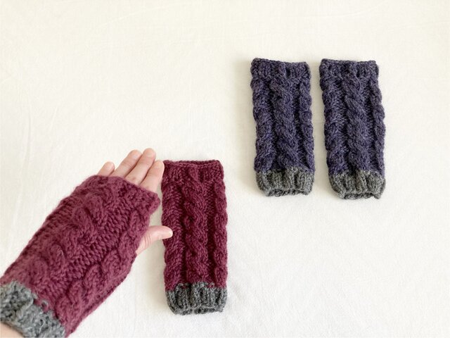 ハンドウォーマー[ボルドーorパープル] | iichi 日々の暮らしを心地よくするハンドメイドやアンティークのマーケットプレイス