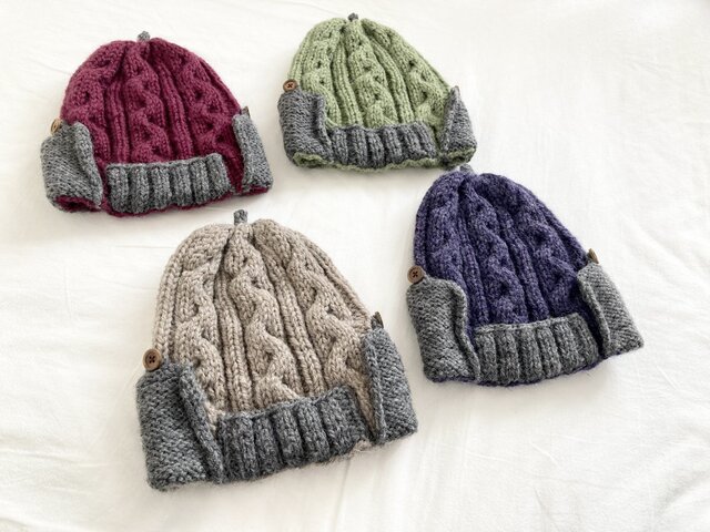 木ボタンのパイロット帽 | iichi 日々の暮らしを心地よくするハンドメイドやアンティークのマーケットプレイス