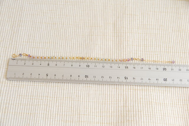 再販 ボタンカットのフローライトグラデーションブレスレット A 14kgf | iichi 日々の暮らしを心地よくするハンドメイドやアンティークのマーケットプレイス