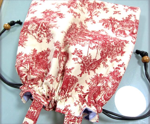 1点物 フランス生地*A4対応 3way 巾着トートバッグ トワルドジュイ | iichi 日々の暮らしを心地よくするハンドメイドやアンティークのマーケットプレイス