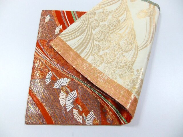 16)2079】53cm/舞扇吉祥文様/テーブルセンター/和風/帯リメイク/日本のお土産 | iichi 日々の暮らしを心地よくするハンドメイドやアンティークのマーケットプレイス