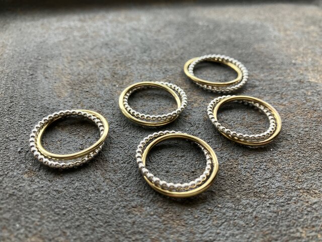 【受注生産】Silver&Brass 2連リング | シルバー925・真鍮 | iichi 日々の暮らしを心地よくするハンドメイドやアンティークのマーケットプレイス