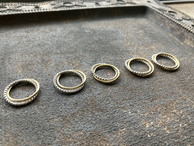 【受注生産】Silver&Brass 2連リング | シルバー925・真鍮 | iichi 日々の暮らしを心地よくするハンドメイドやアンティークのマーケットプレイス