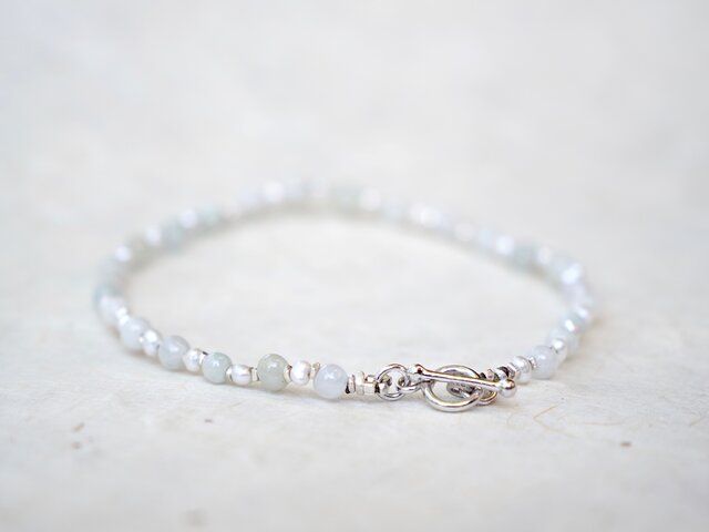 -Jade・Pearl・Silver- bracelet | iichi 日々の暮らしを心地よくするハンドメイドやアンティークのマーケットプレイス