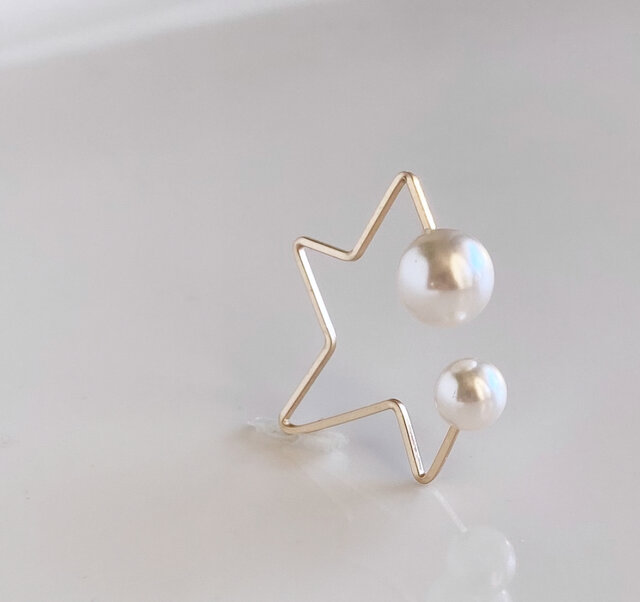 14kgf Big Dipper パール イヤーカフ 2way クリスタルパール | iichi 日々の暮らしを心地よくするハンドメイドやアンティークのマーケットプレイス