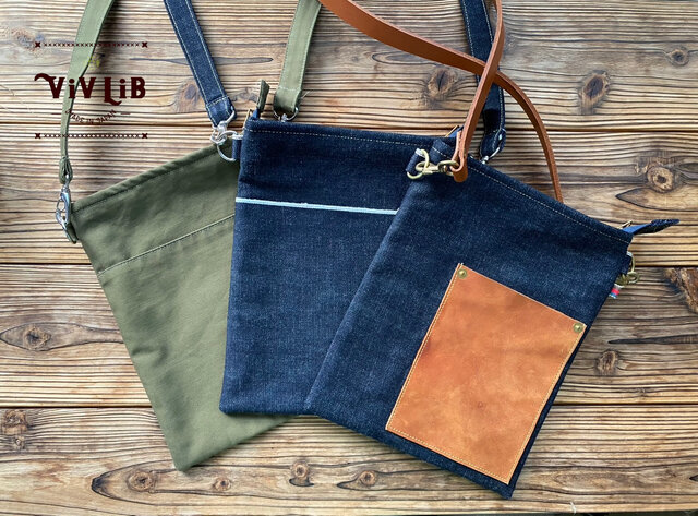 セルビッチデニムのサコッシュ・13.5oz・スマホショルダー | iichi 日々の暮らしを心地よくするハンドメイドやアンティークのマーケットプレイス