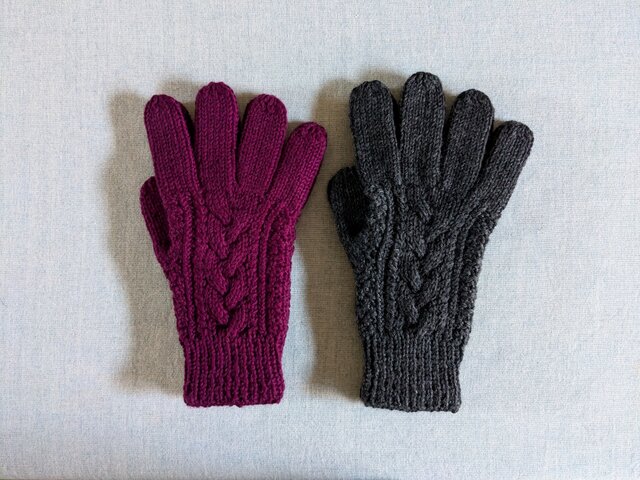 メリノウール100%手袋ボルドークレール色(女性用L) | iichi 日々の暮らしを心地よくするハンドメイドやアンティークのマーケットプレイス