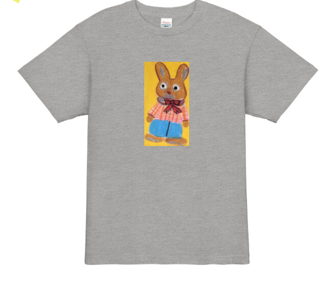Rabbit T-shirt グレー | iichi 日々の暮らしを心地よくするハンドメイドやアンティークのマーケットプレイス