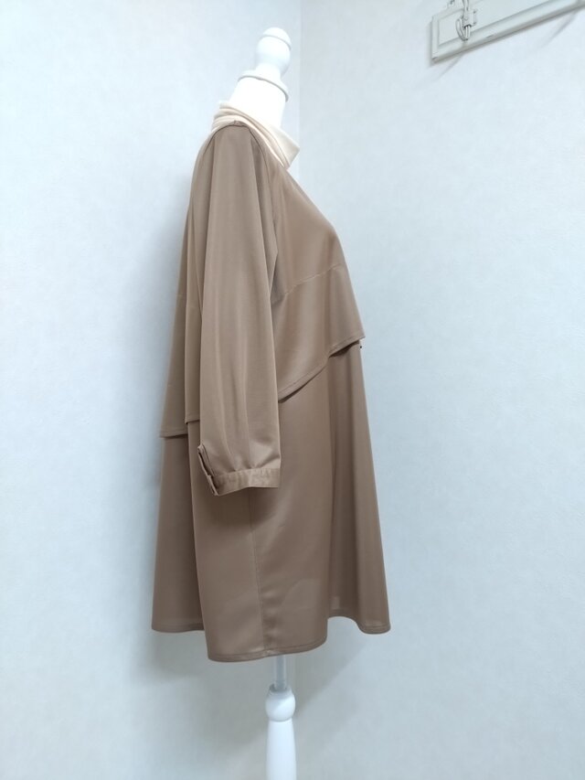 レイヤード調、サラサラのチュニックワンピ。VPO−315 | iichi 日々の暮らしを心地よくするハンドメイドやアンティークのマーケットプレイス