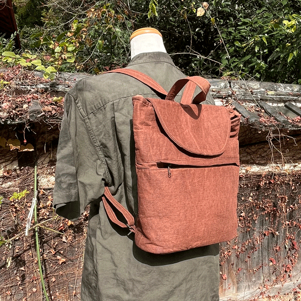 熟成柿渋染めリュック24079 | iichi 日々の暮らしを心地よくするハンドメイドやアンティークのマーケットプレイス