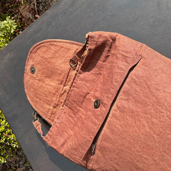 熟成柿渋染めリュック24079 | iichi 日々の暮らしを心地よくするハンドメイドやアンティークのマーケットプレイス