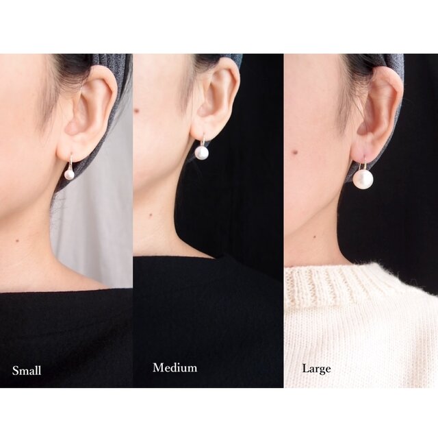 【White／Large】Baby Spoon Pearl Earrings／ベビースプーン バロックパールピアス（gold） | iichi ...