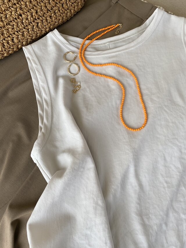 ジャパンヴィンテージオレンジビーズロングネックレス 4mm 74～79.5cm | iichi 日々の暮らしを心地よくするハンドメイドや ...