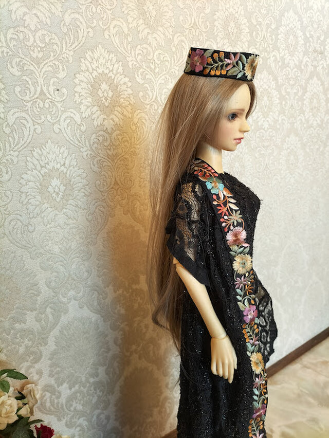 ★sale SD16 エキゾチックな黒いドレスとショール | iichi 日々の暮らしを心地よくするハンドメイドやアンティークのマーケットプレイス