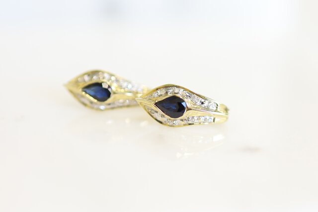 14kサファイアピアス | iichi 日々の暮らしを心地よくするハンドメイドやアンティークのマーケットプレイス