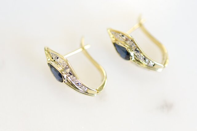 14kサファイアピアス | iichi 日々の暮らしを心地よくするハンドメイドやアンティークのマーケットプレイス