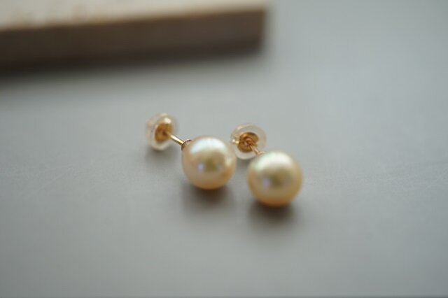 【drop】K18 イエローあこやピアス | iichi 日々の暮らしを心地よくするハンドメイドやアンティークのマーケットプレイス