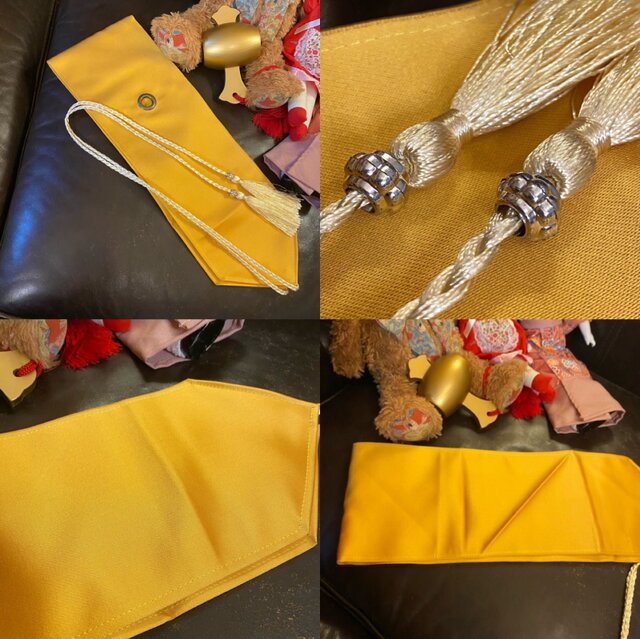 和洋折衷 着物 2way ガウン 羽織り ドレス ワンピース リメイク 帯サッシュベルト からし色/マスタード系 KD-47 | iichi 日々の暮らしを心地よくするハンドメイドや ...