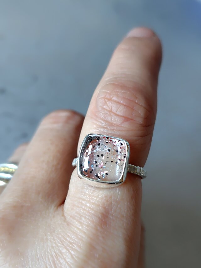インクルージョンクォーツシルバーリング#10 | iichi 日々の暮らしを心地よくするハンドメイドやアンティークのマーケットプレイス