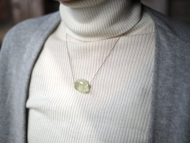 -Lemon quartz- short necklace | iichi 日々の暮らしを心地よくするハンドメイドやアンティークのマーケットプレイス