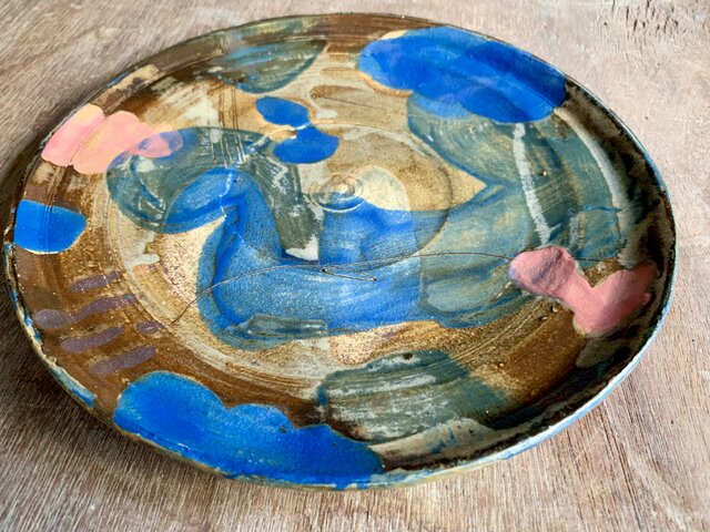 錆青ピンク8 大皿24cm | iichi 日々の暮らしを心地よくするハンドメイドやアンティークのマーケットプレイス