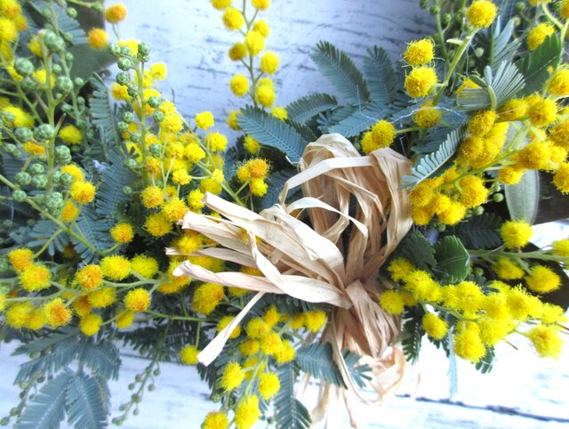 2025 ミモザ スワッグ （受注制作） | iichi 日々の暮らしを心地よくするハンドメイドやアンティークのマーケットプレイス