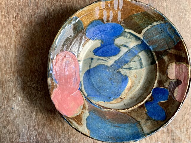 錆青ピンク6 浅鉢19cm | iichi 日々の暮らしを心地よくするハンドメイドやアンティークのマーケットプレイス