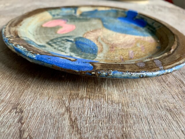 錆青ピンク5 中皿20cm | iichi 日々の暮らしを心地よくするハンドメイドやアンティークのマーケットプレイス