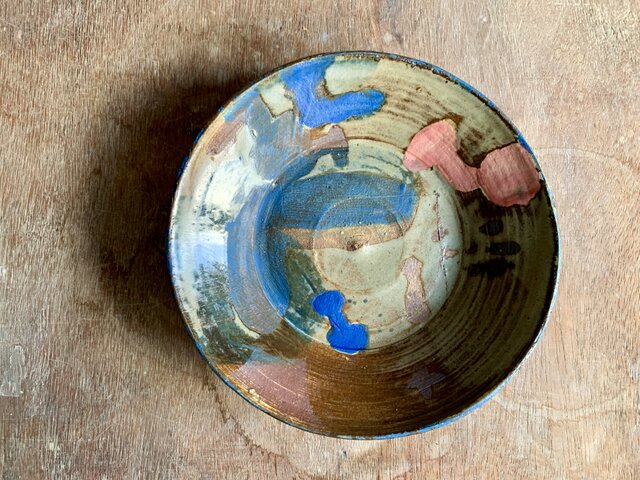 錆青ピンク1 浅鉢18cm | iichi 日々の暮らしを心地よくするハンドメイドやアンティークのマーケットプレイス