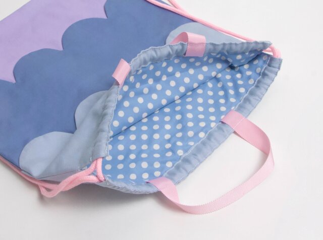 【3点セット】スカラップデザイン 入園入学セット マーメイドブルー Kids | iichi 日々の暮らしを心地よくするハンドメイドやアンティークのマーケットプレイス