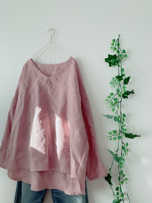 リネンⅤネックプルオーバー | iichi 日々の暮らしを心地よくするハンドメイドやアンティークのマーケットプレイス