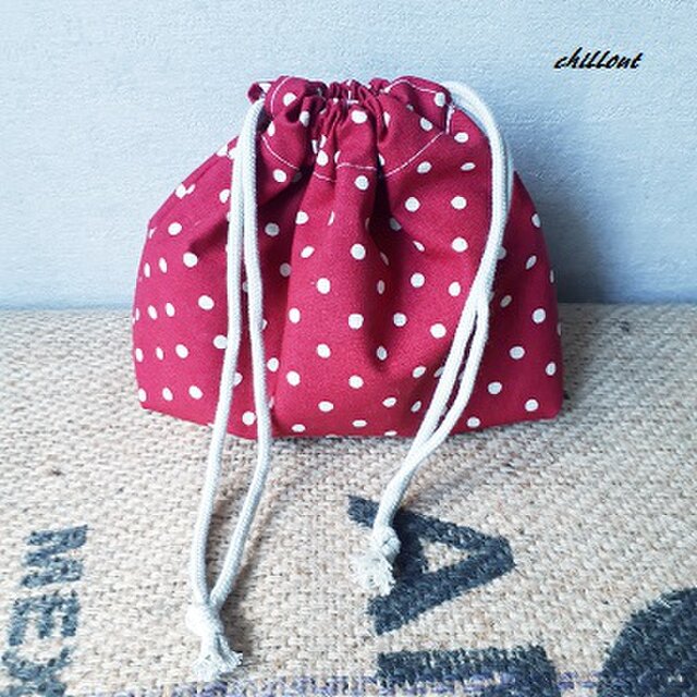 【ソフトリネン】入園バッグ5点セット：ドット：ワインレット【0296】 | iichi 日々の暮らしを心地よくするハンドメイドやアンティークのマーケットプレイス