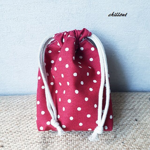 【ソフトリネン】入園バッグ5点セット：ドット：ワインレット【0296】 | iichi 日々の暮らしを心地よくするハンドメイドやアンティークのマーケットプレイス