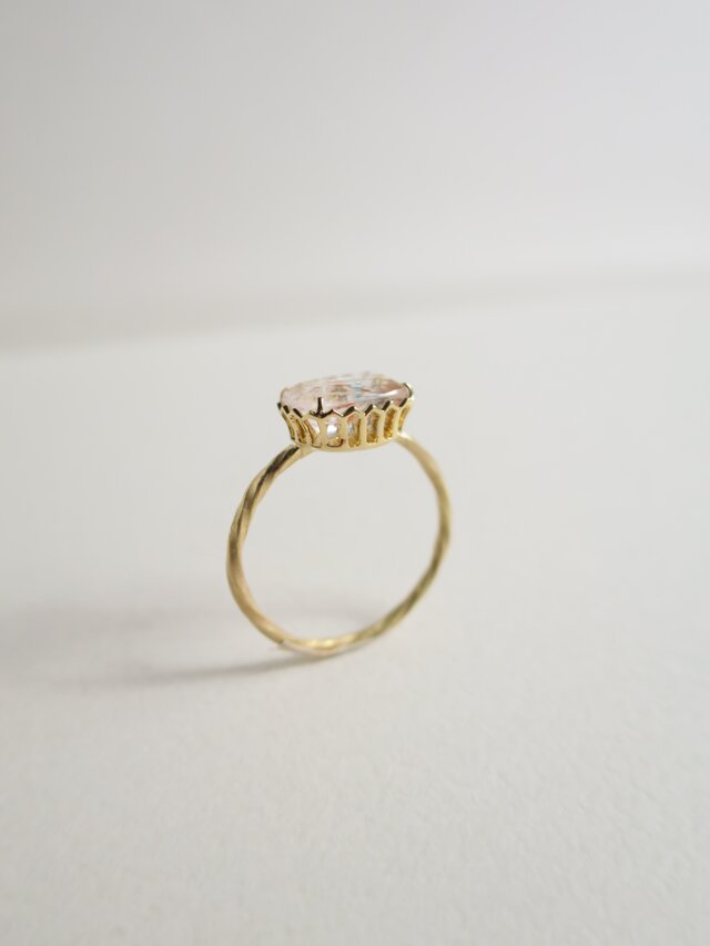 K18 Gilalite Limonaite in quartz Ring | iichi 日々の暮らしを心地よくするハンドメイドや ...