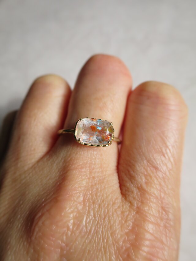 K18 Gilalite Limonaite in quartz Ring | iichi 日々の暮らしを心地よくするハンドメイドやアンティークのマーケットプレイス