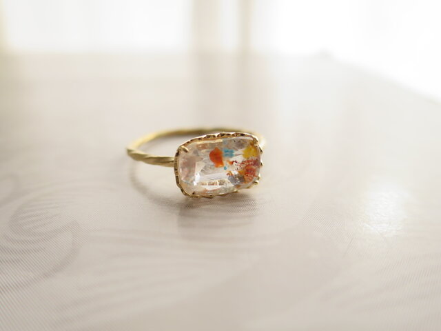 K18 Gilalite Limonaite in quartz Ring | iichi 日々の暮らしを心地よくするハンドメイドや ...