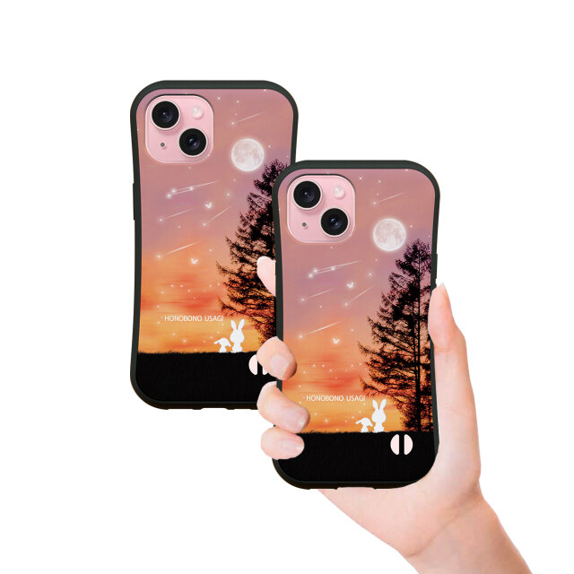 グリップケース iPhoneケース【ほのほのぼのうさぎ（Evening Moon）】（名入れ可） | iichi 日々の暮らしを心地よくするハンドメイドやアンティークのマーケットプレイス