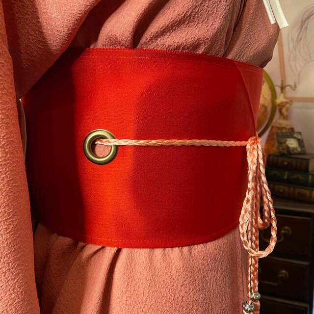 着物 セミロング ワンピース リメイク 色無地 化繊 洗える 帯サッシュベルト付き 和洋折衷 KW-667 | iichi 日々の暮らしを心地よくするハンドメイドやアンティークのマーケットプレイス