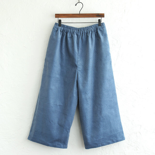 春までOK コーデュロイ クロップドパンツ （ブルー） PT06 | iichi 日々の暮らしを心地よくするハンドメイドやアンティークのマーケットプレイス