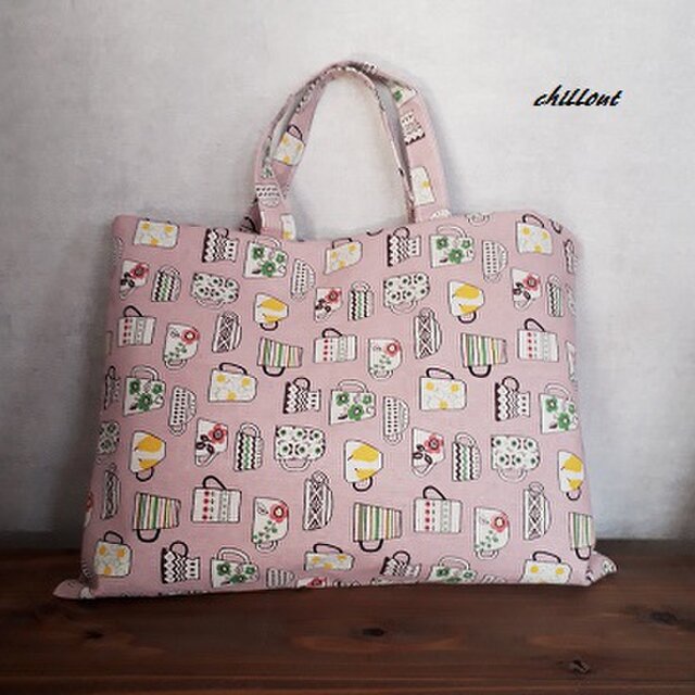 【ソフトリネン】入園バッグ5点セット：ティーカップ：くすみピンク【0406】 | iichi 日々の暮らしを心地よくするハンドメイドやアンティークのマーケットプレイス