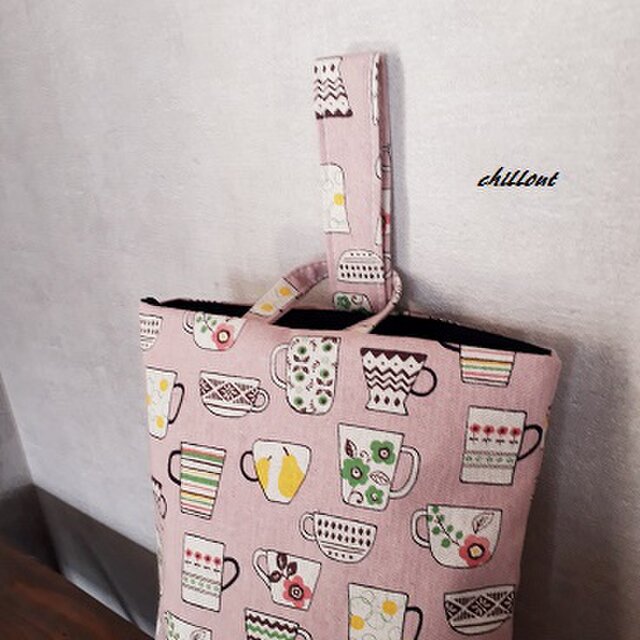 【ソフトリネン】入園バッグ5点セット：ティーカップ：くすみピンク【0406】 | iichi 日々の暮らしを心地よくするハンドメイドやアンティークのマーケットプレイス