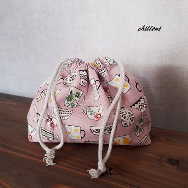 【ソフトリネン】入園バッグ5点セット：ティーカップ：くすみピンク【0406】 | iichi 日々の暮らしを心地よくするハンドメイドやアンティークのマーケットプレイス