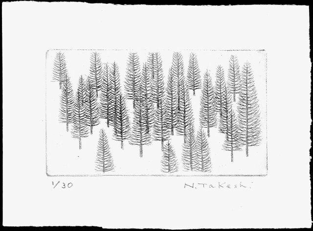 冬木立・2025A/銅版画（作品のみ） | iichi 日々の暮らしを心地よくするハンドメイドやアンティークのマーケットプレイス