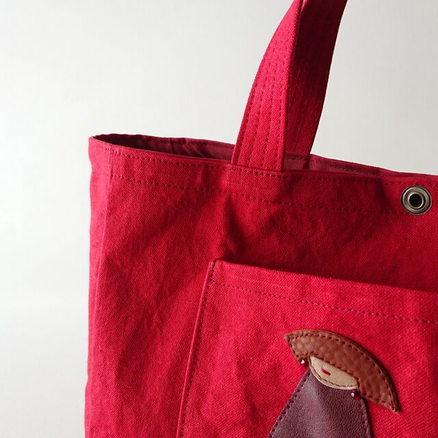 annco vintage canvas tote [red] | iichi 日々の暮らしを心地よくするハンドメイドやアンティークのマーケットプレイス