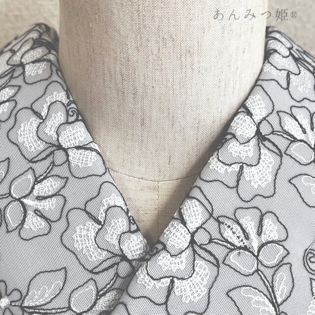 洗える刺繍半衿 線画の白花 | iichi 日々の暮らしを心地よくするハンドメイドやアンティークのマーケットプレイス