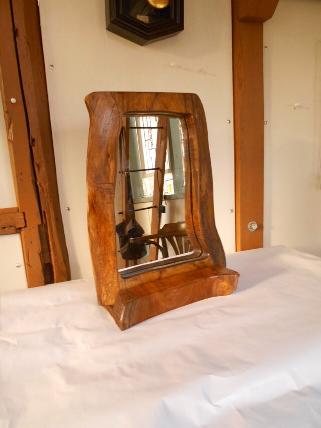 自然木けやきカガミ（自立兼壁掛け用）01－29 | iichi 日々の暮らしを心地よくするハンドメイドやアンティークのマーケットプレイス